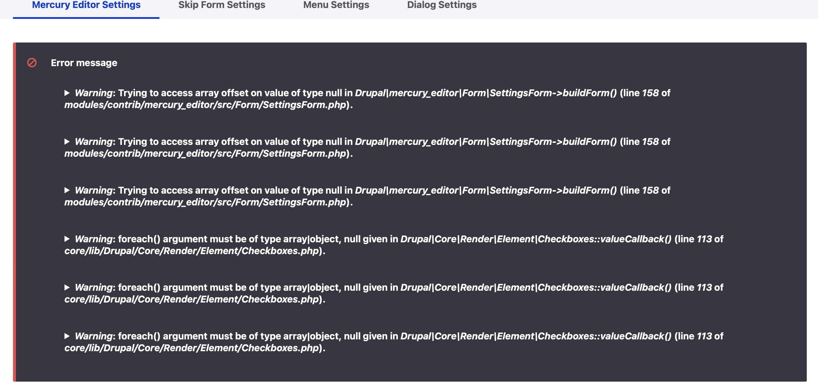 Mercury Editor not picking up Layout Paragraphs after install [#3422036] | Drupal.org